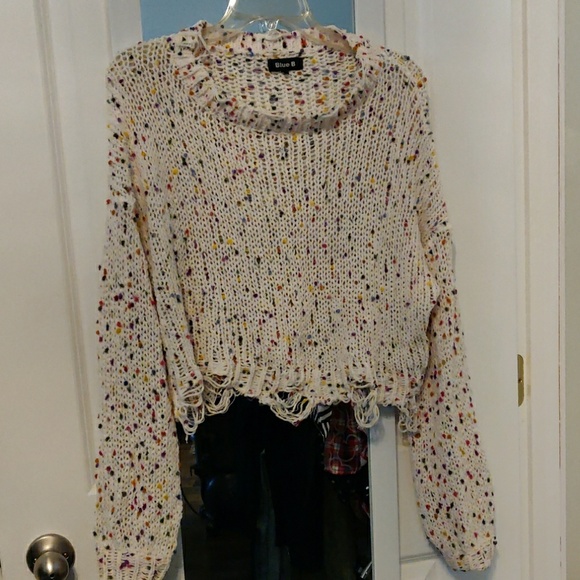 blue b | Tops | Confetti Cropped Sweater | Poshmark